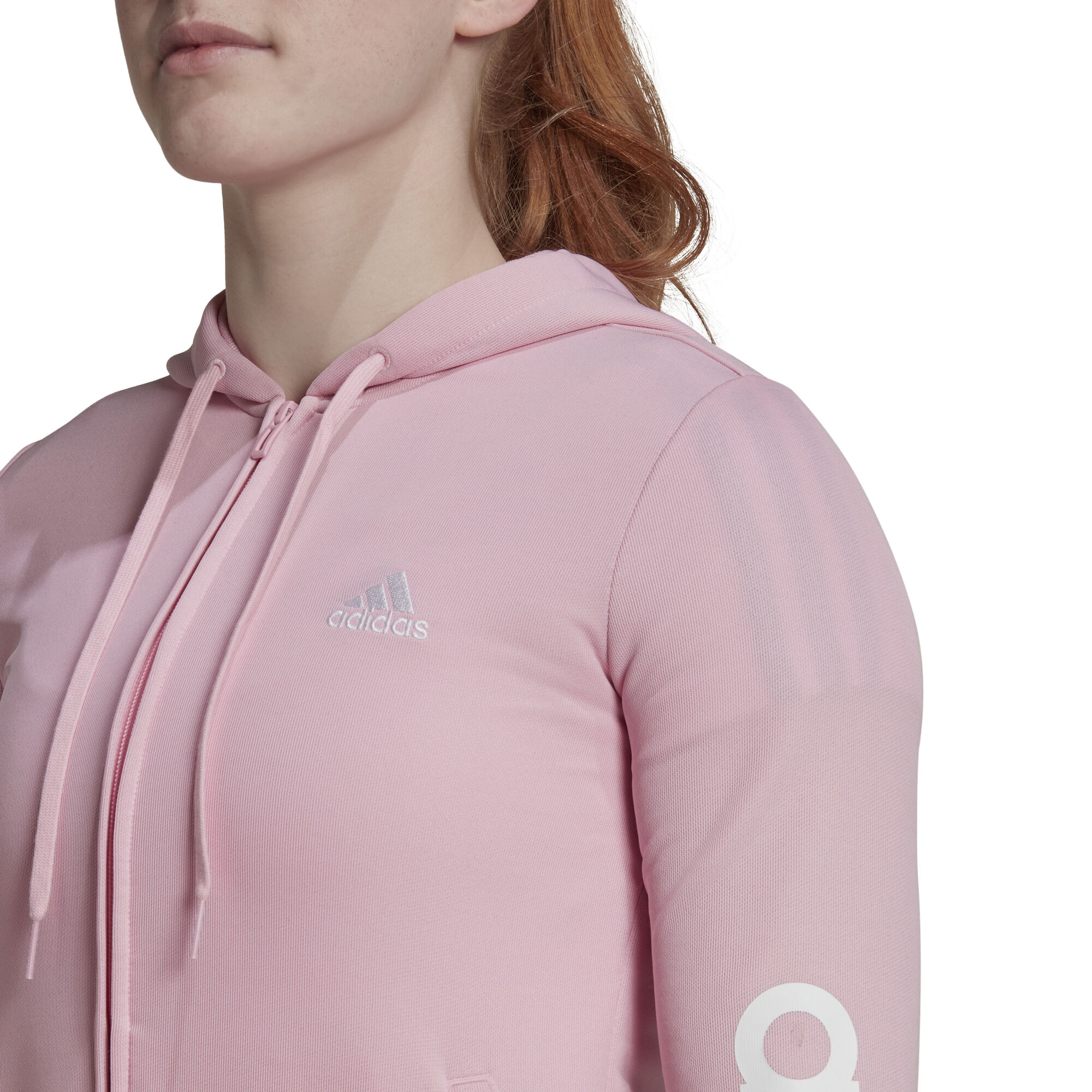 Adidas Linear French Terry Trainingsanzug Damen Rosa Schwarz Online